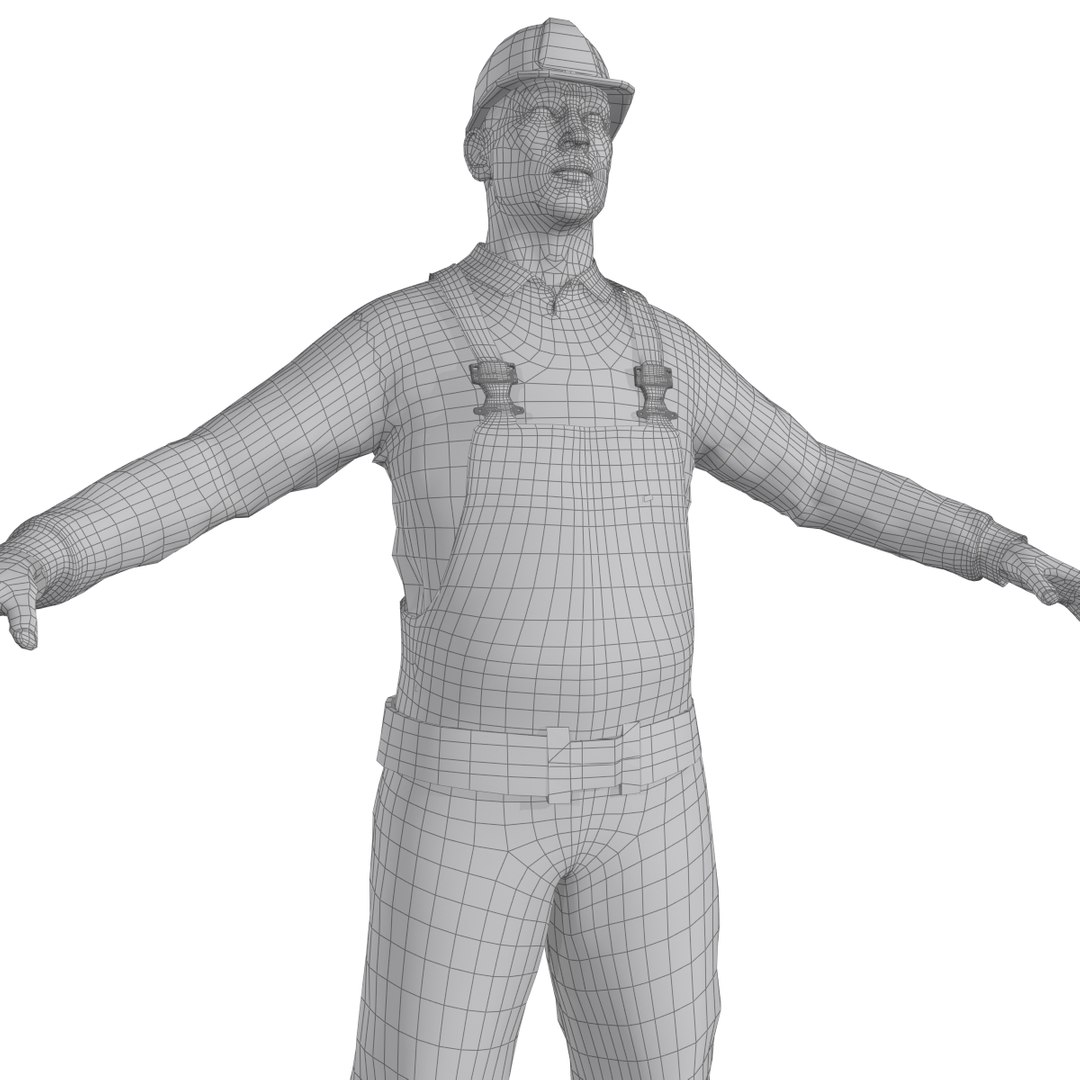 Worker Man 3d Model