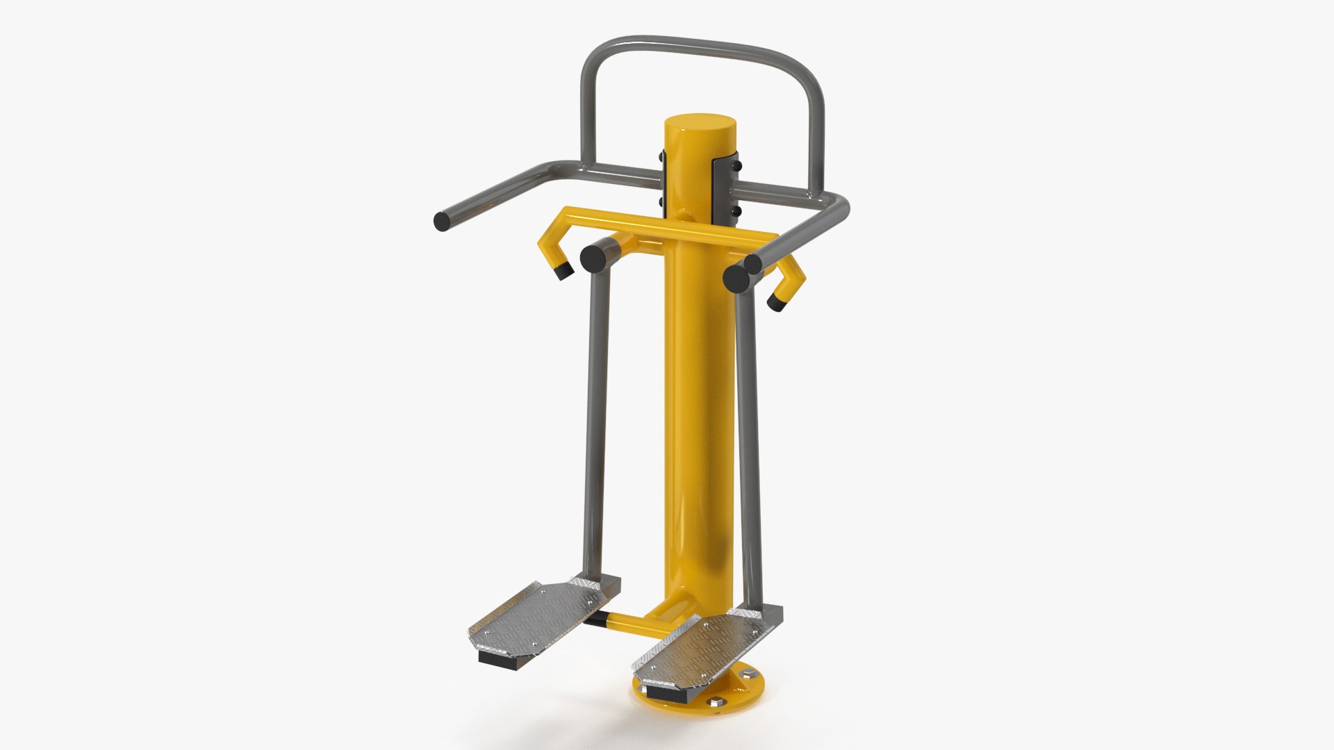 Single Adductor Outdoor Fitness Equipment Yellow model - TurboSquid 2047597