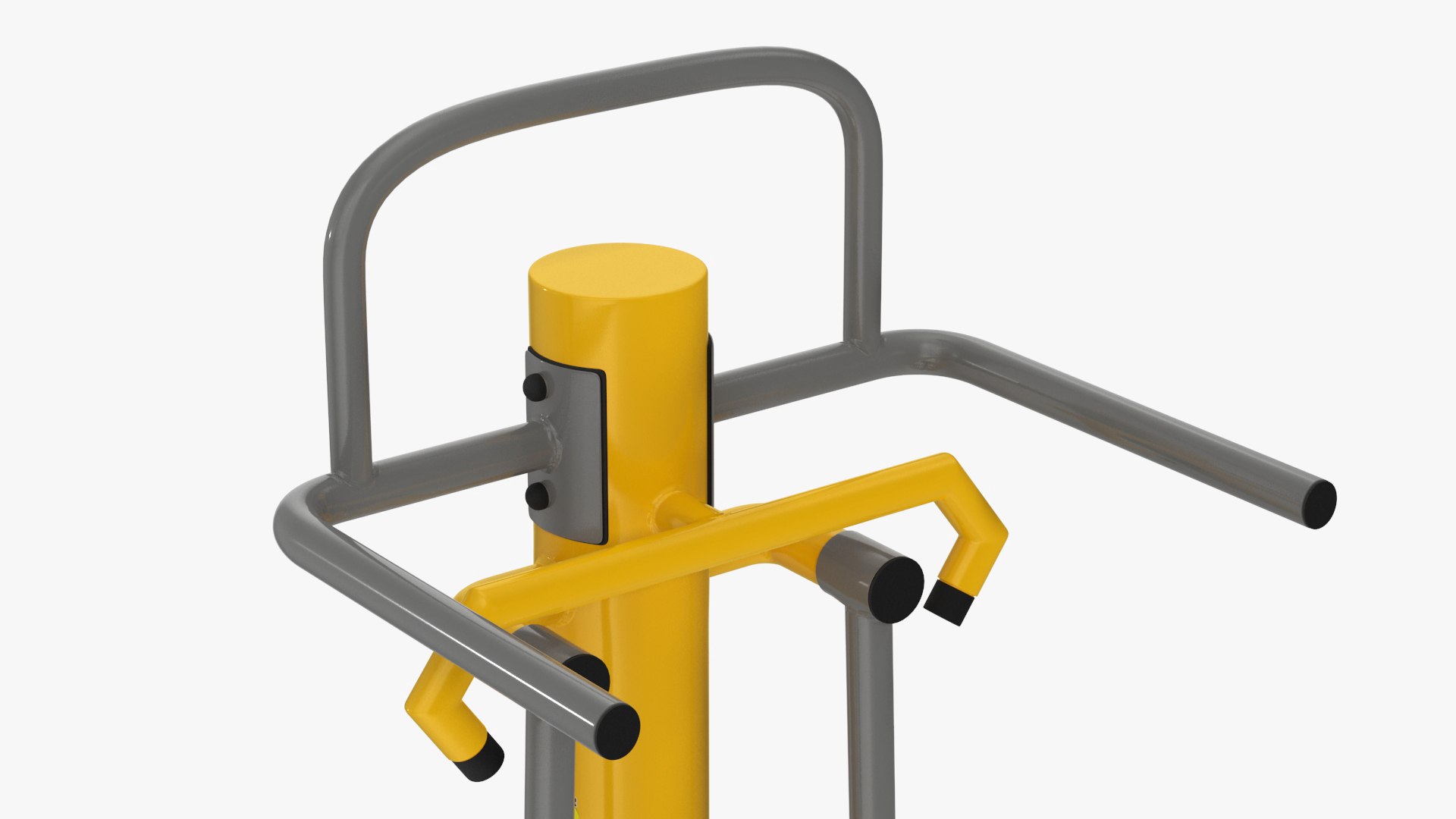 Single Adductor Outdoor Fitness Equipment Yellow model - TurboSquid 2047597