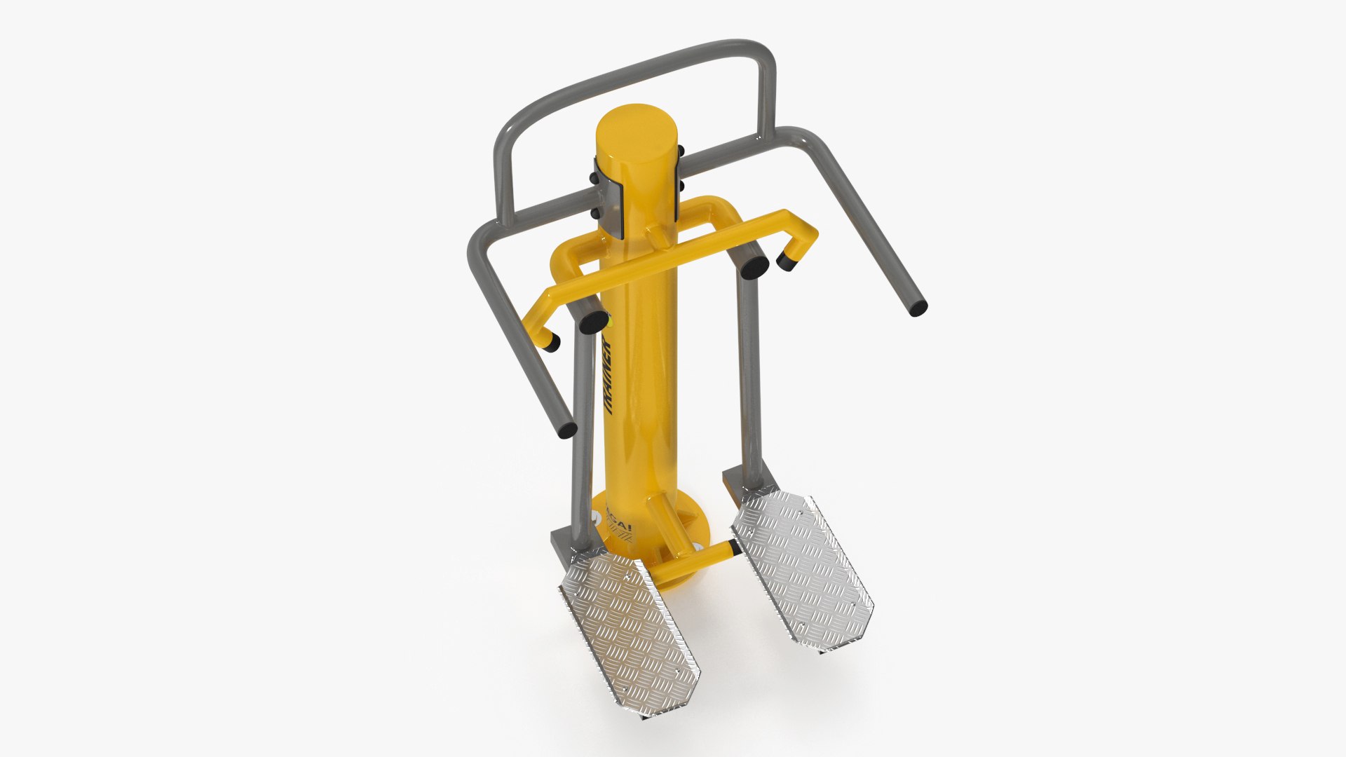Single Adductor Outdoor Fitness Equipment Yellow model - TurboSquid 2047597