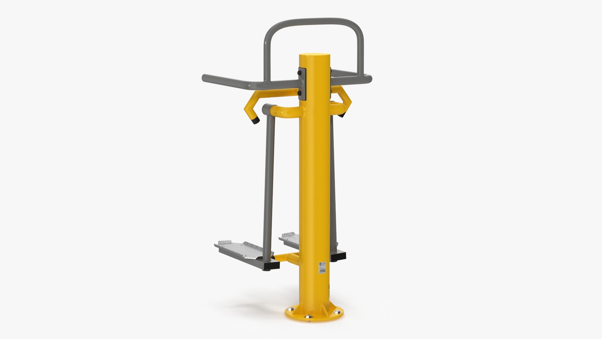 Single Adductor Outdoor Fitness Equipment Yellow model - TurboSquid 2047597