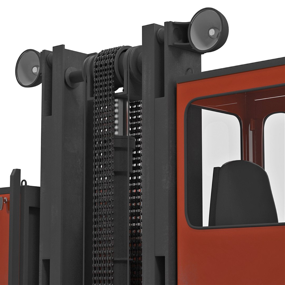 3d Model Loading Forklift Truck Red