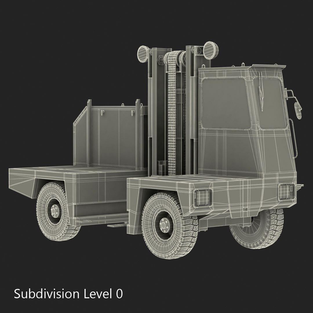 3d Model Loading Forklift Truck Red