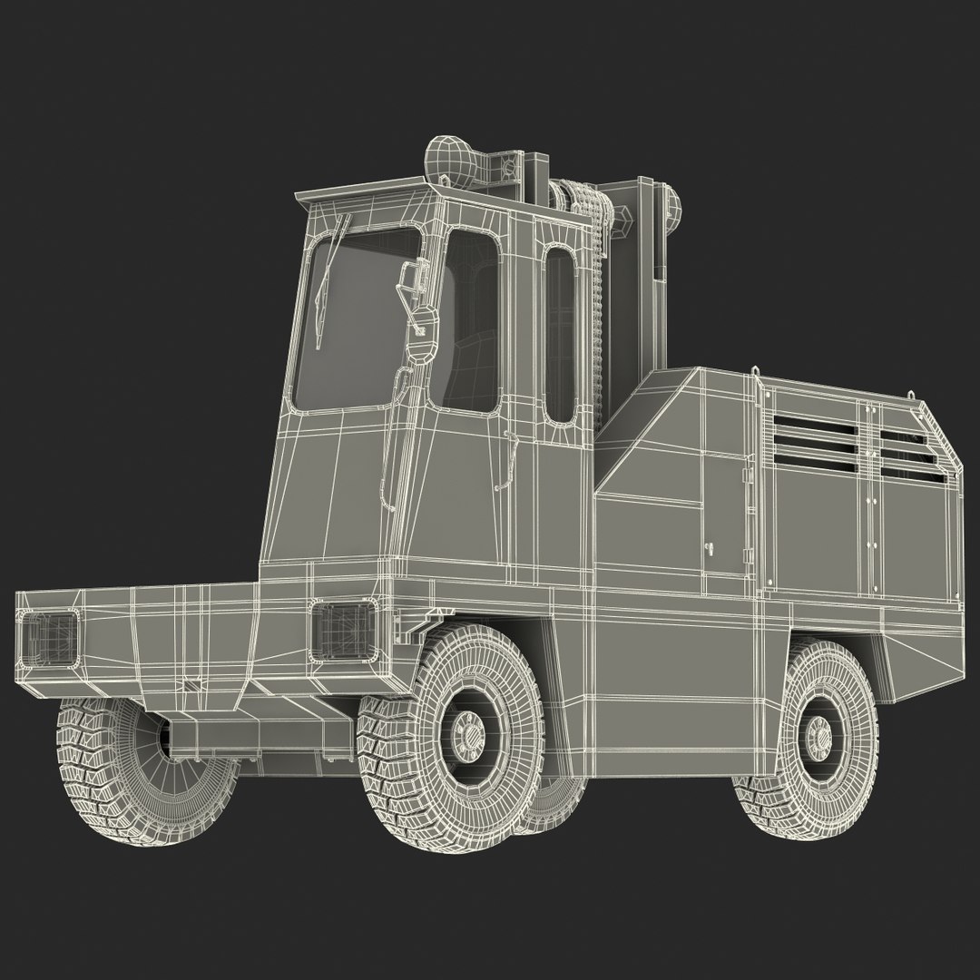 3d model loading forklift truck red