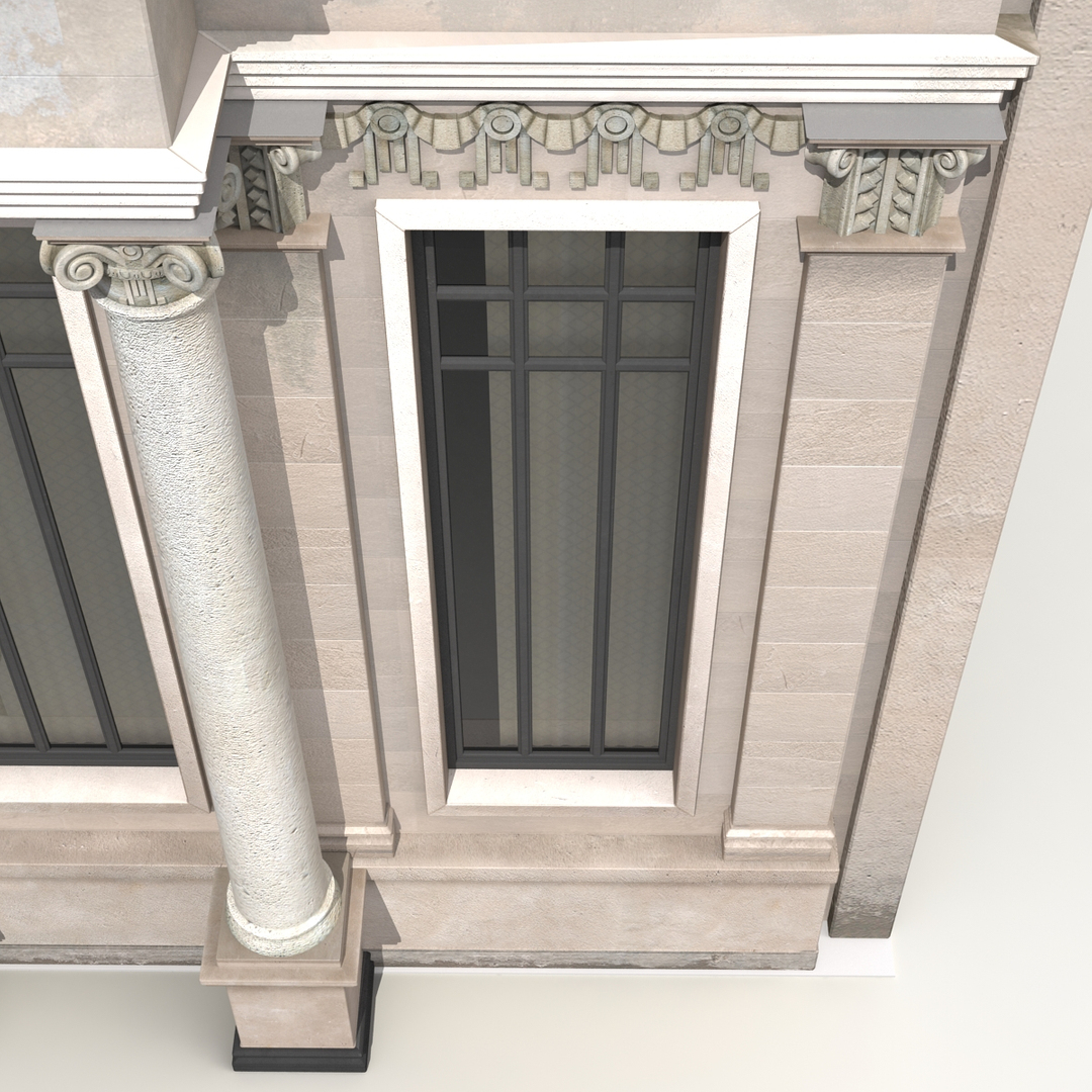 3d model building columns modeled