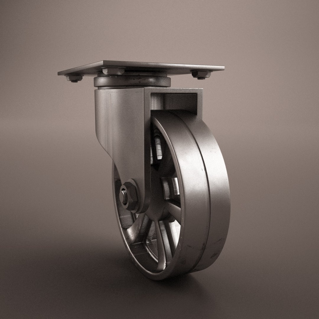 Retro Industrial Metal Caster 3d Model