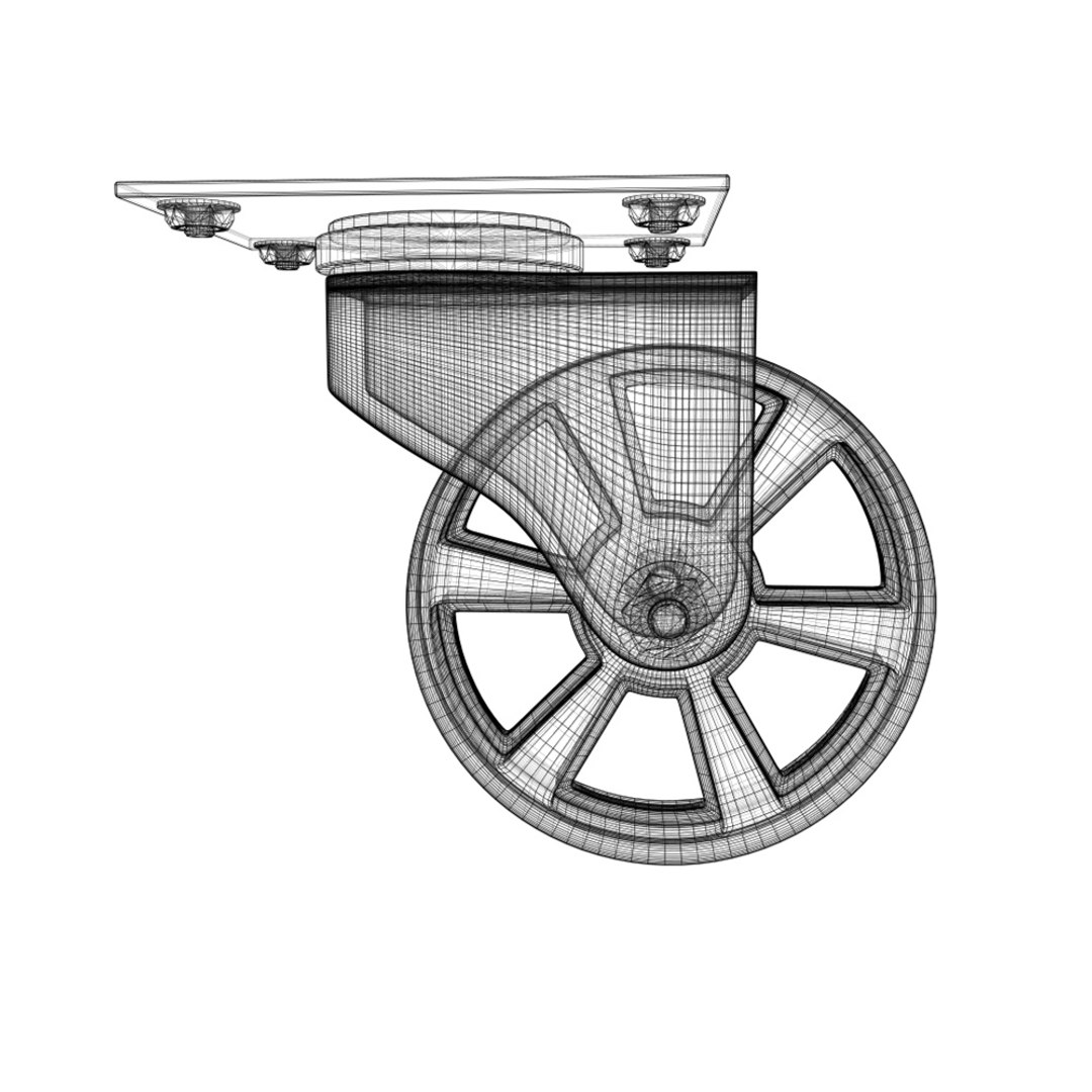 Retro Industrial Metal Caster 3d Model