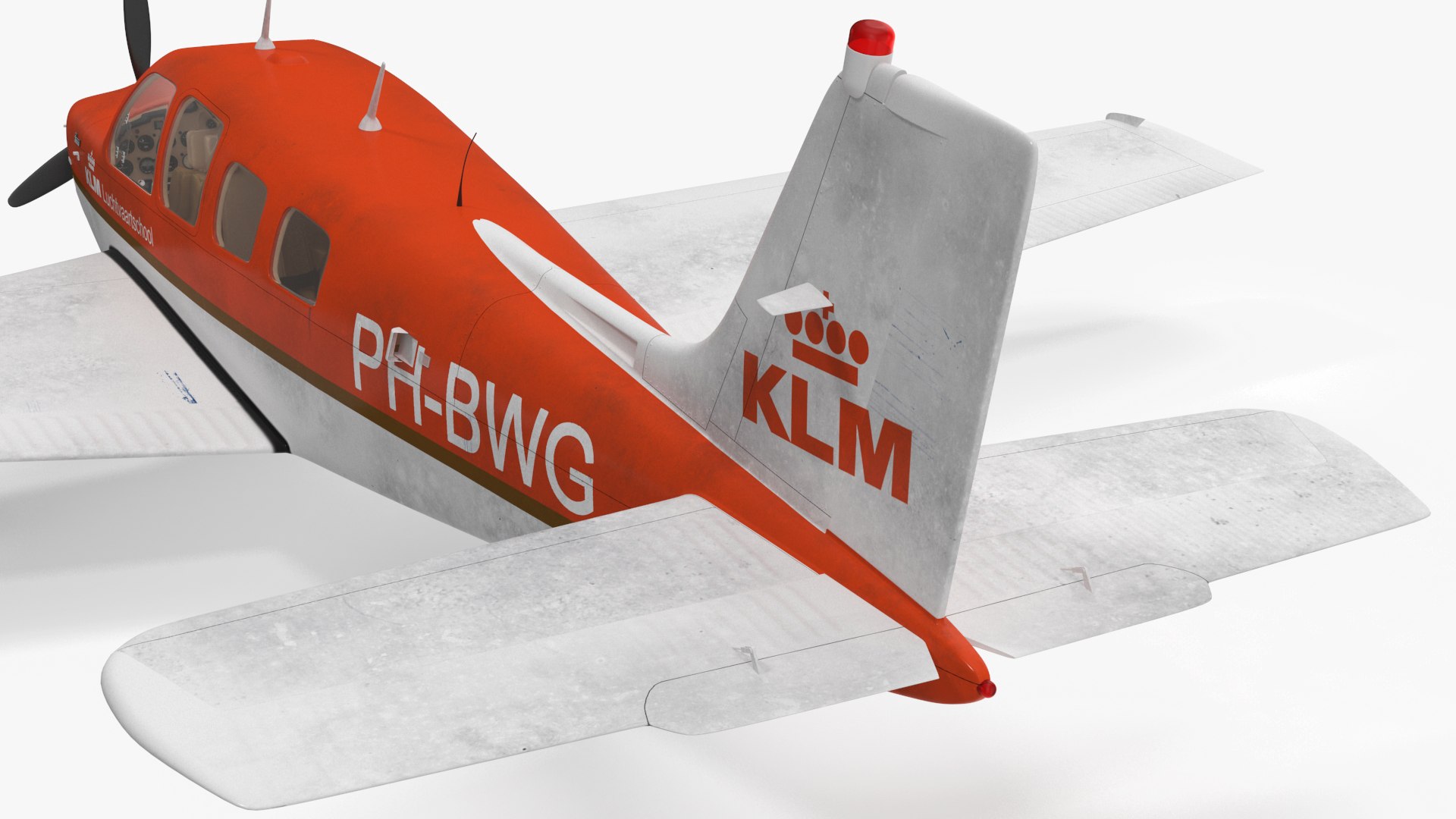 Light Aircraft Beechcraft Bonanza KLM Rigged For Maya 3D Model ...