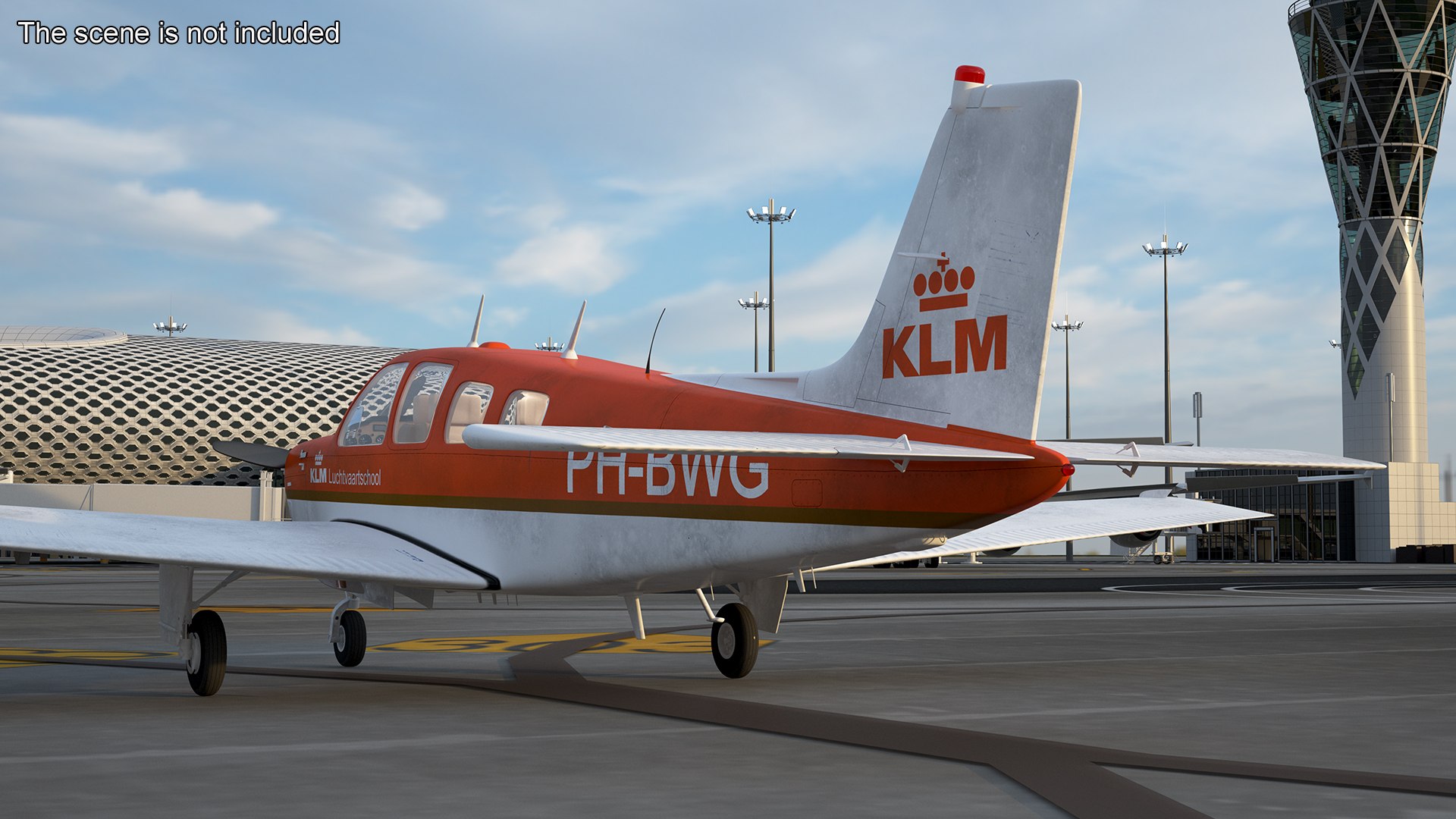 Light Aircraft Beechcraft Bonanza KLM Rigged For Maya 3D Model ...