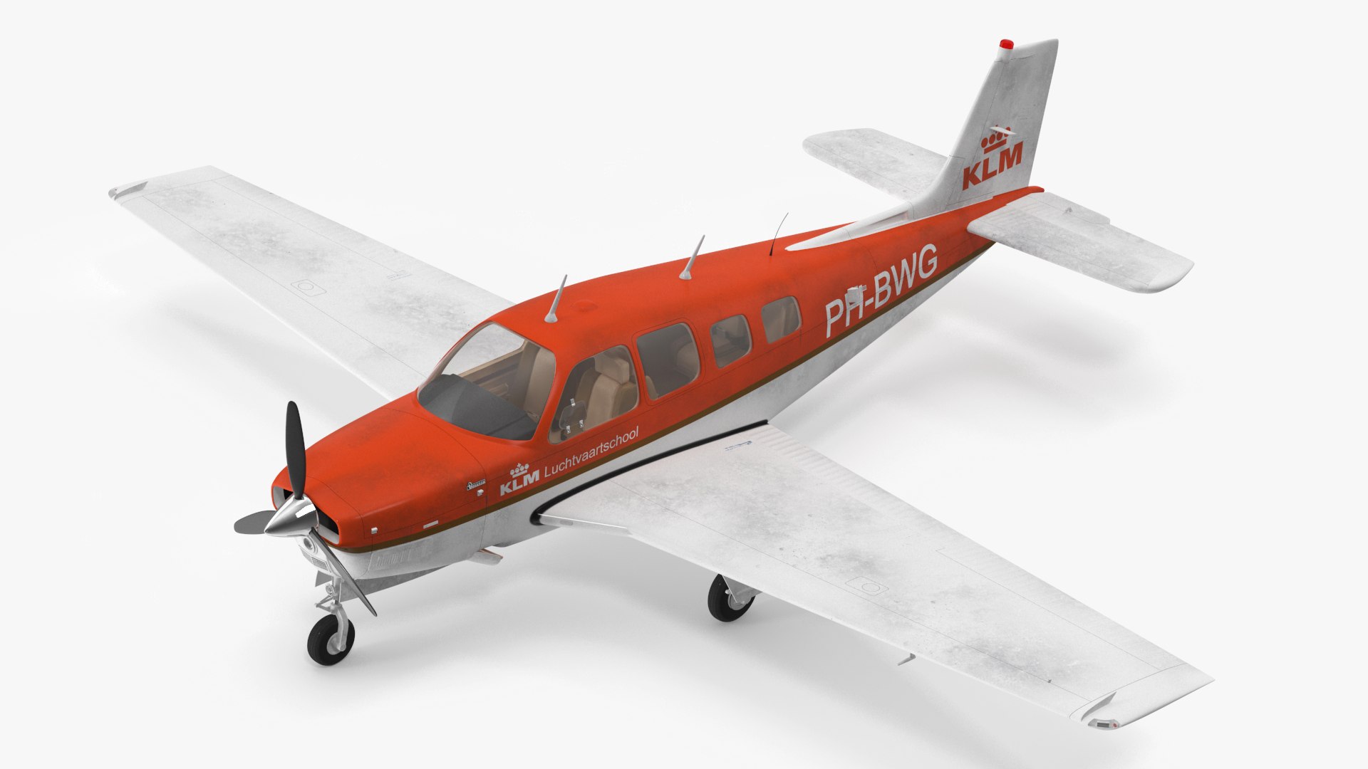 Light Aircraft Beechcraft Bonanza KLM Rigged For Maya 3D Model ...