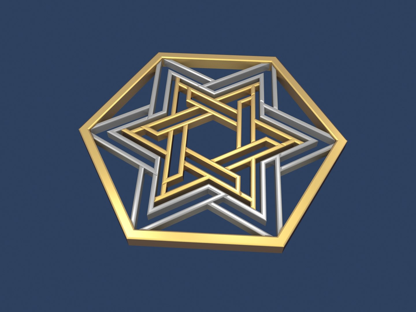 Star David Hexagon 3D - TurboSquid 1417460