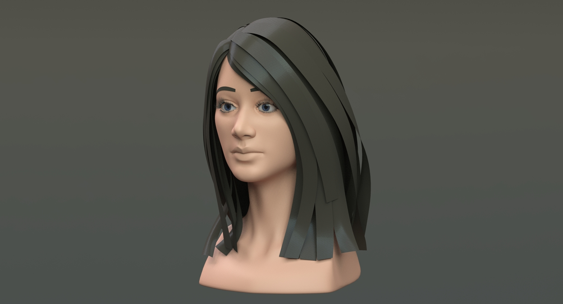 modeled female realistic human faces 3d model