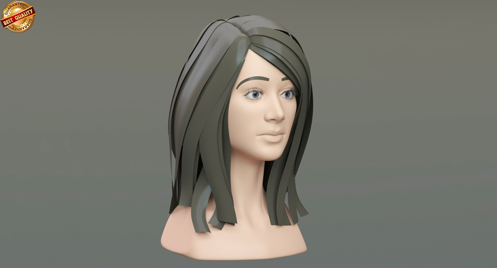 modeled female realistic human faces 3d model