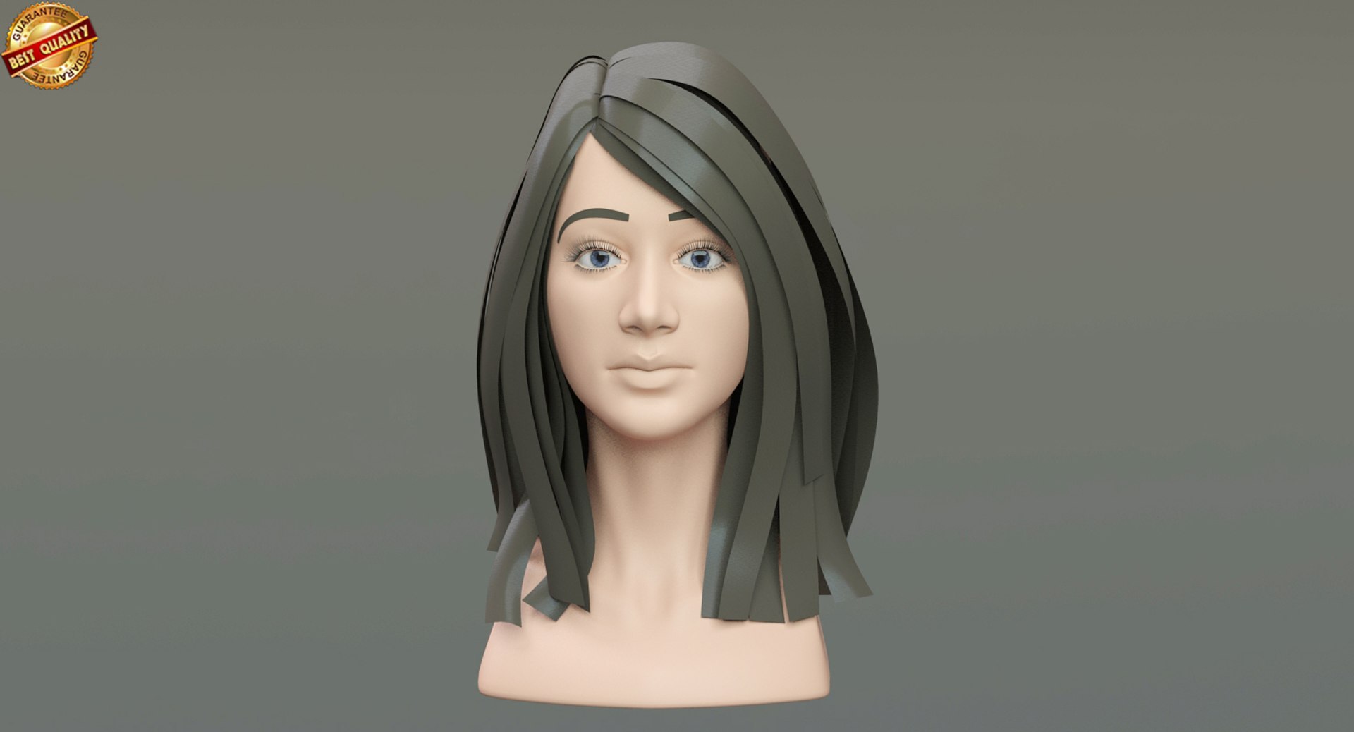 modeled female realistic human faces 3d model
