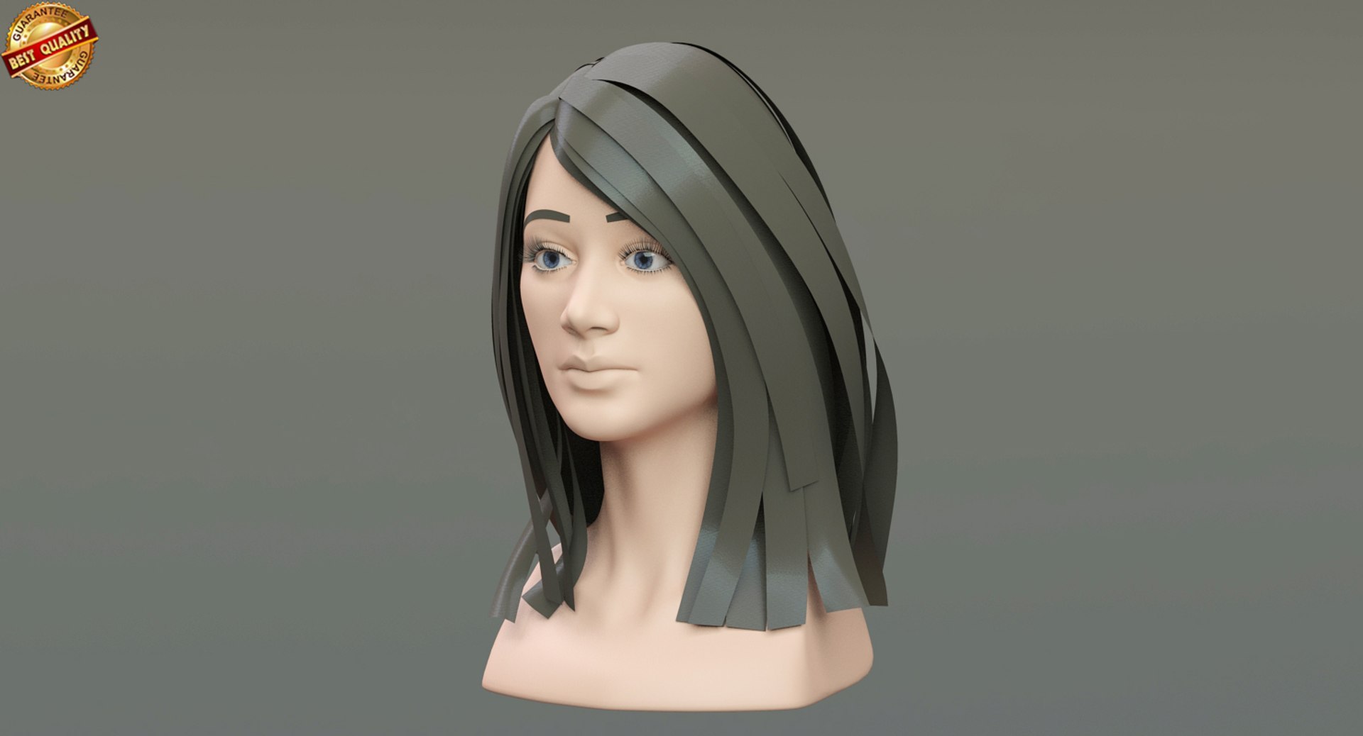 modeled female realistic human faces 3d model