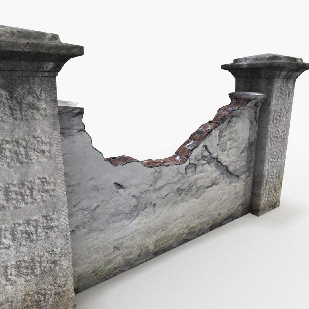 3d old garden wall