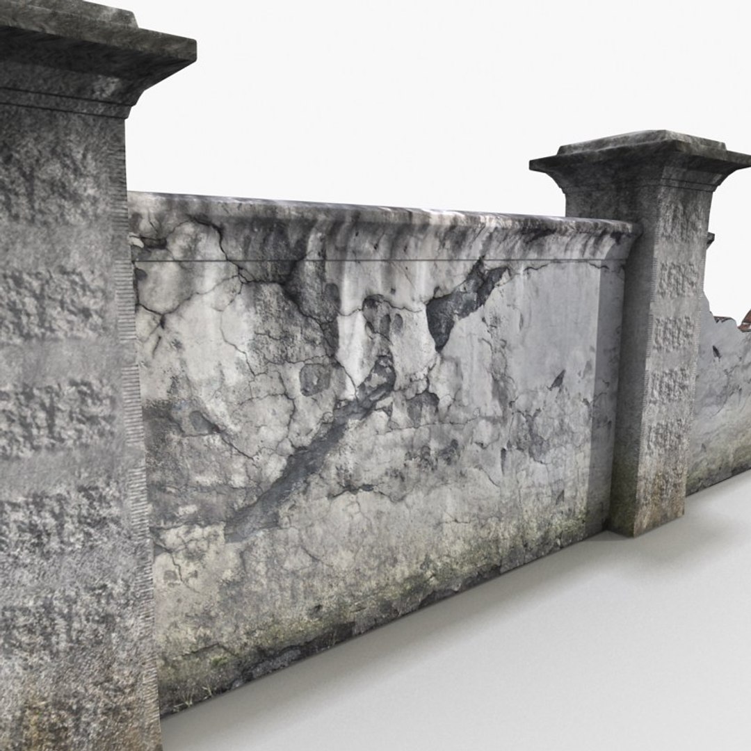 3d old garden wall