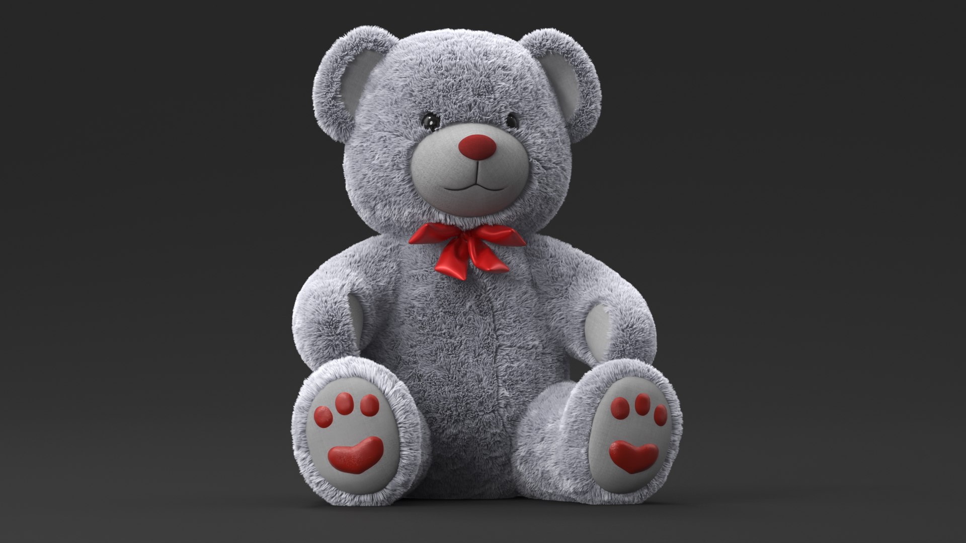 Plush Teddy Bear Grey Fur 3D Model - TurboSquid 2350828