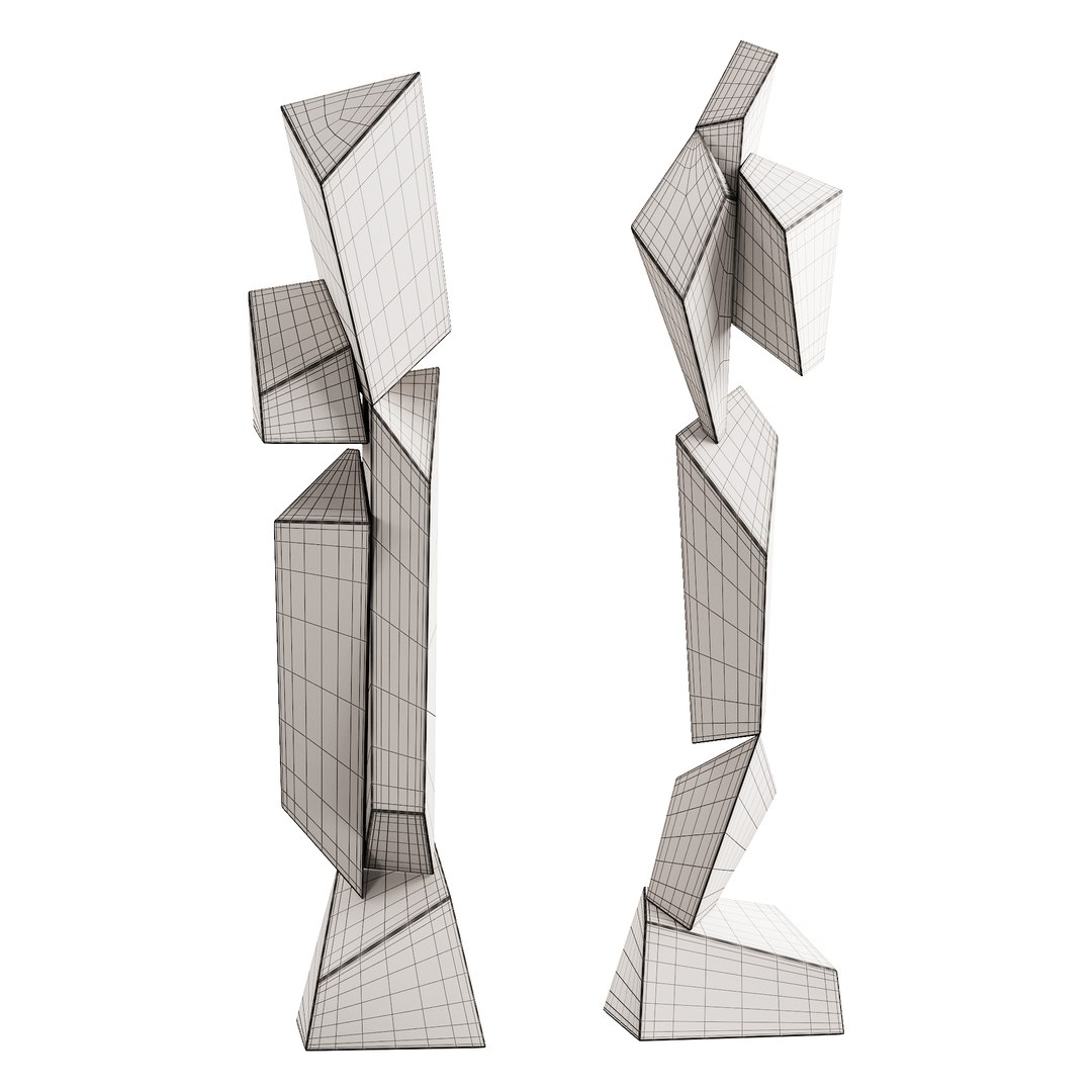 3D 408 Interior Sculptures 15 Minimalistic Abstract Modern Angular ...