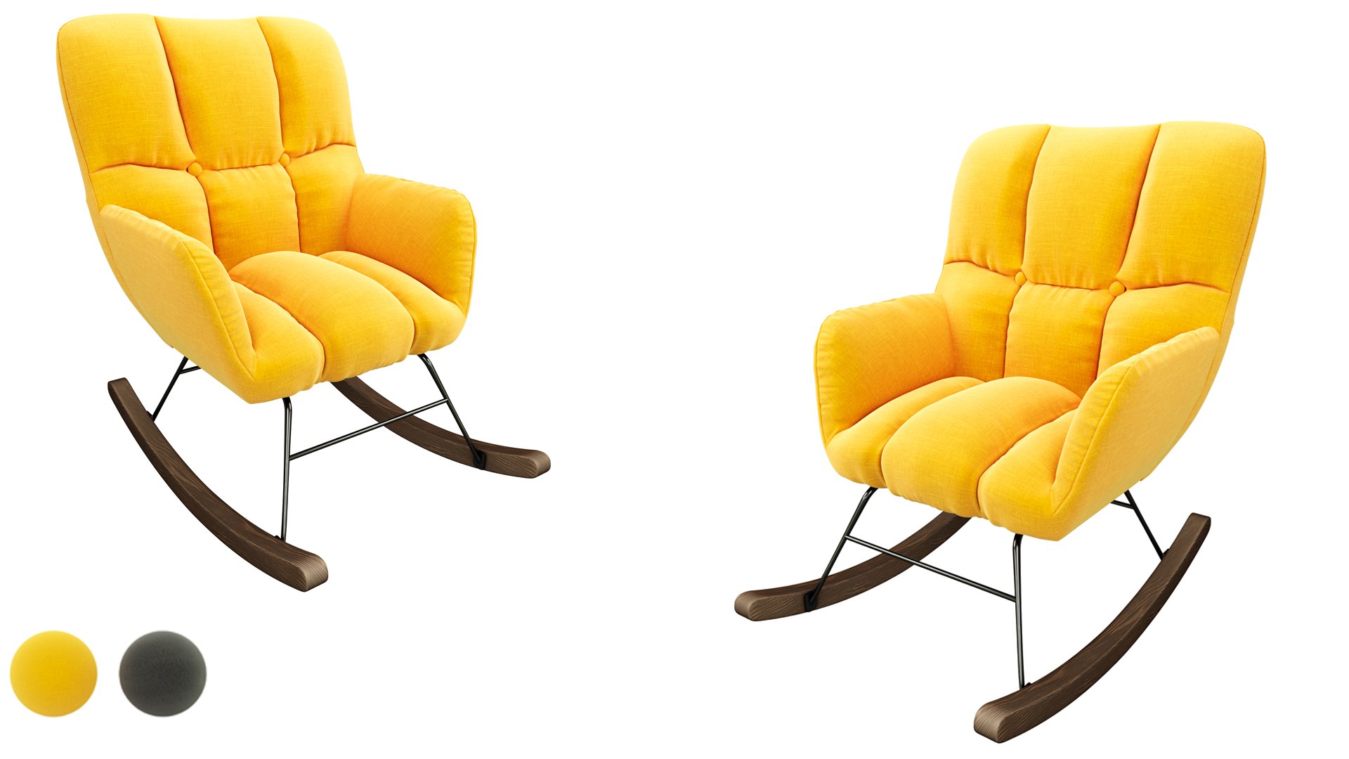 Linen Rocking Chair Modern Yellow 3D Model - TurboSquid 2010766