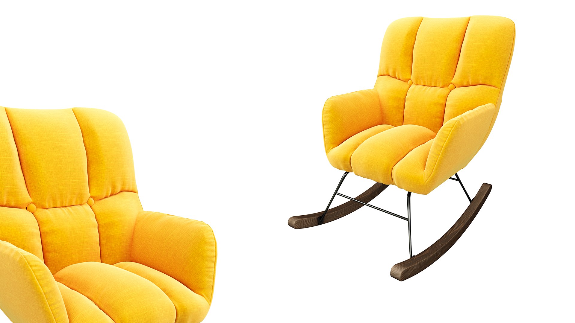 Linen Rocking Chair Modern Yellow 3D Model - TurboSquid 2010766