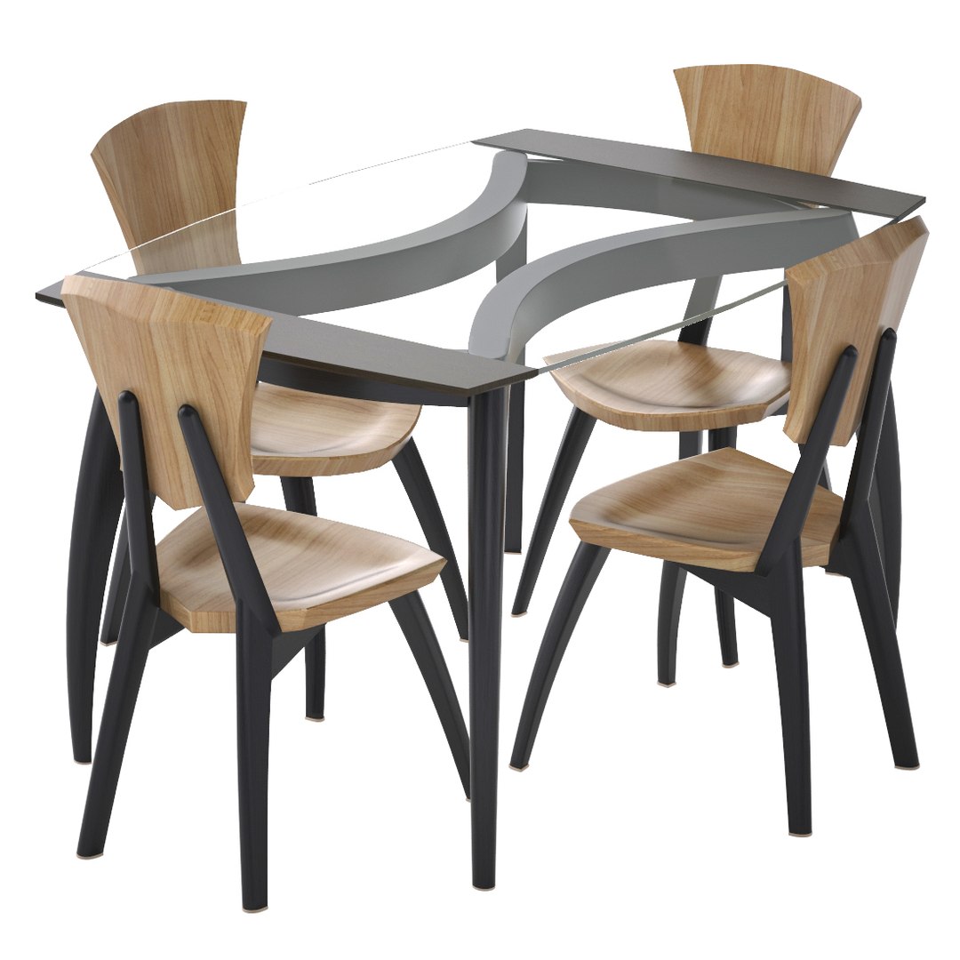 Lily Custom Glass Dining Table 3d Model