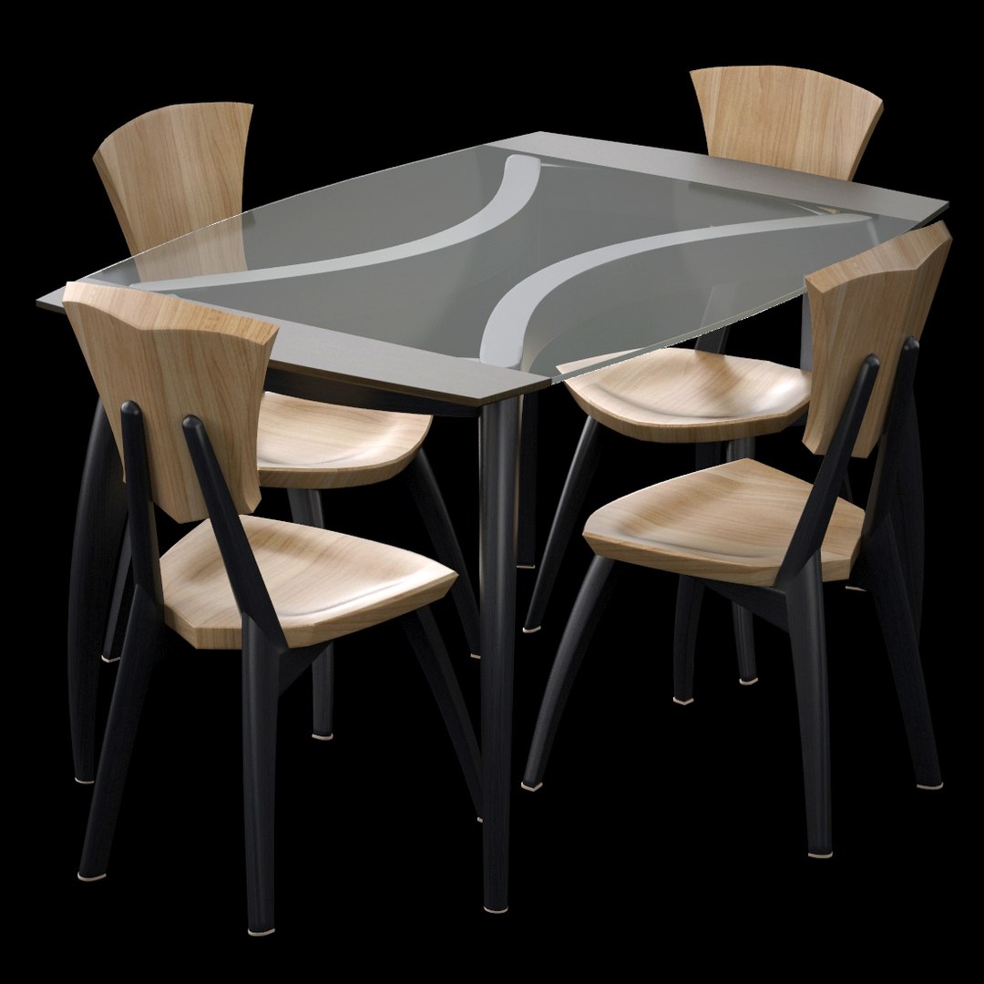 Lily Custom Glass Dining Table 3d Model