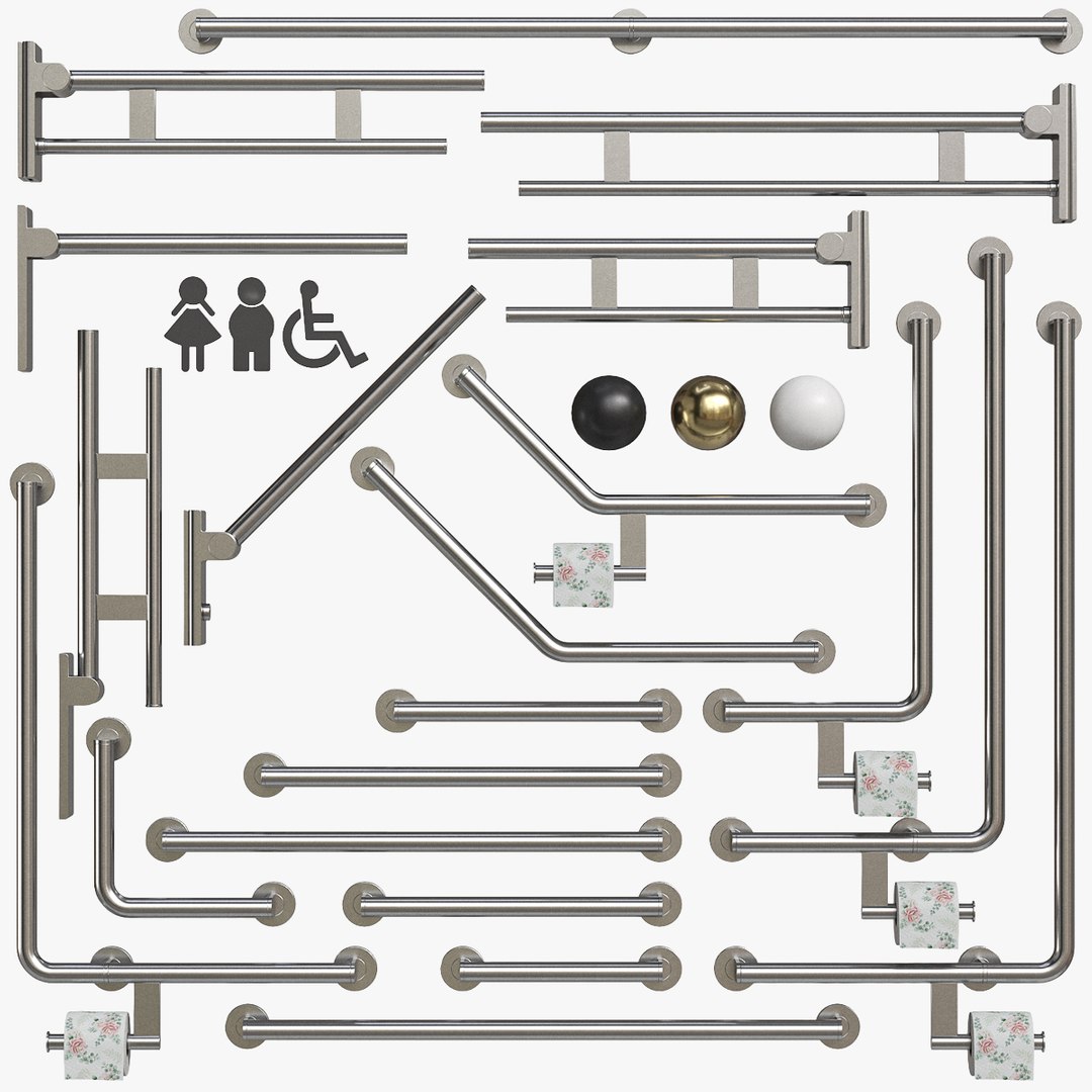 3D HEWI Handrails Model - TurboSquid 2410007