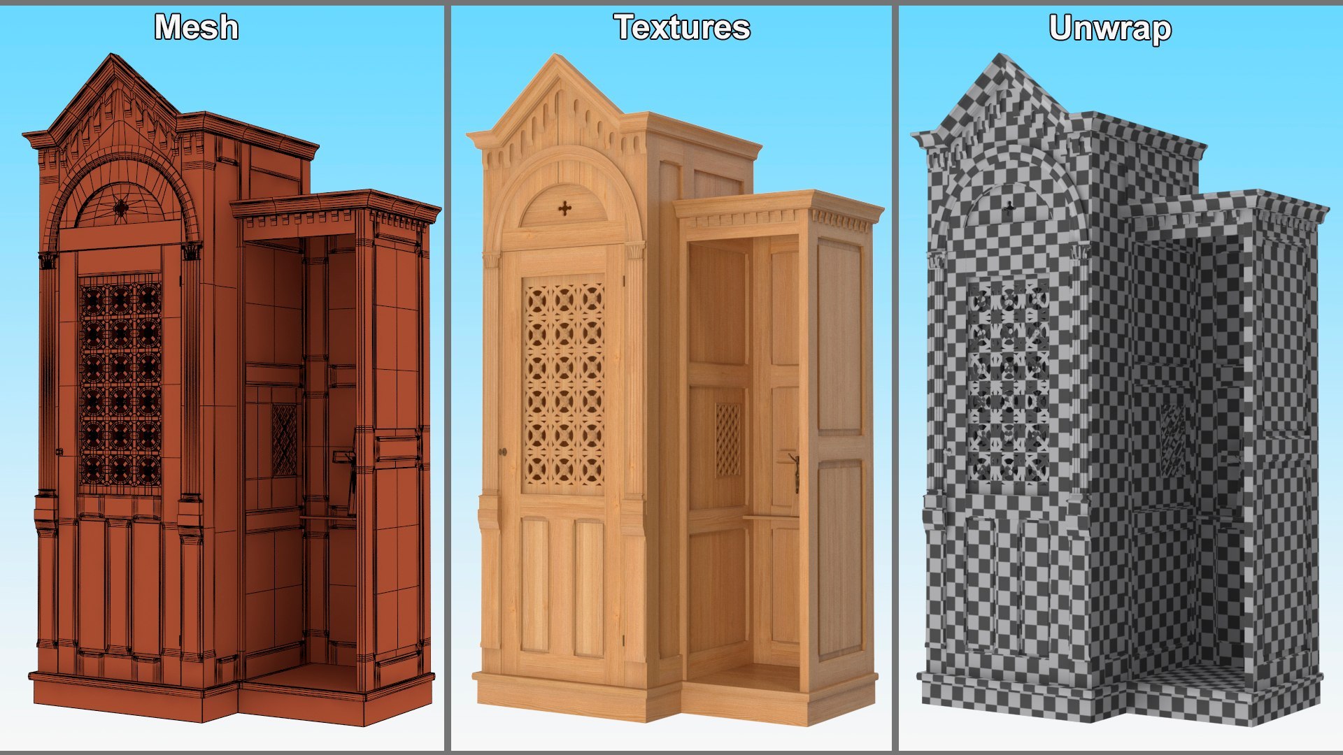 3D Confessional Traditional Accessories Collection - TurboSquid 2298110
