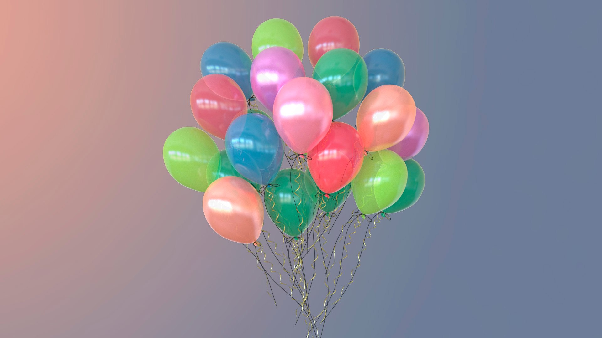 3D Colored Balloons - TurboSquid 1938537