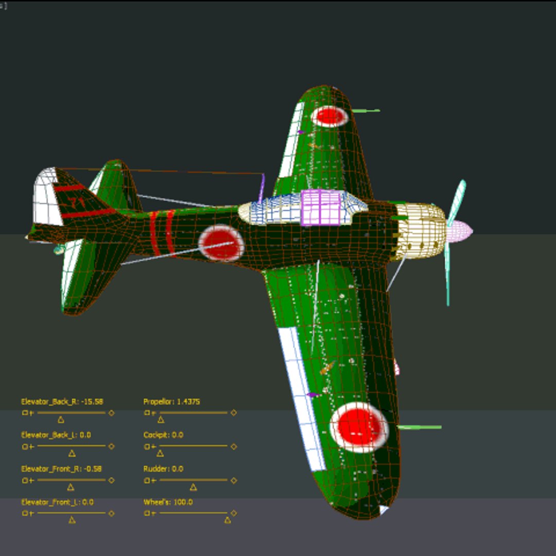 Mitsubishi A6m Zero Rig Model - TurboSquid 1419336