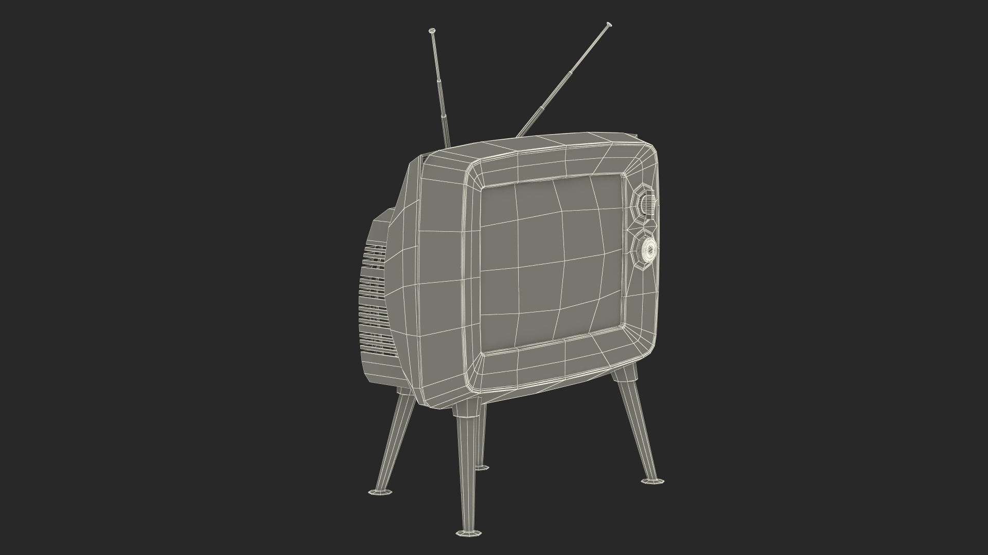 3D Old Tv On Legs - TurboSquid 2174831