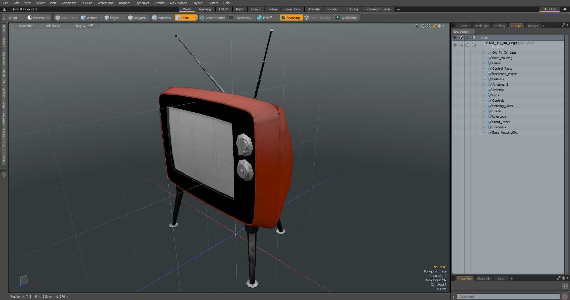 3D Old Tv On Legs - TurboSquid 2174831