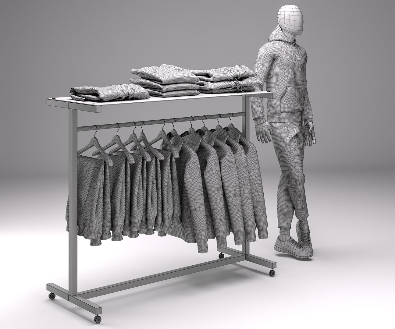 Male Hoodie Pants Stand 3D Model - TurboSquid 1371397