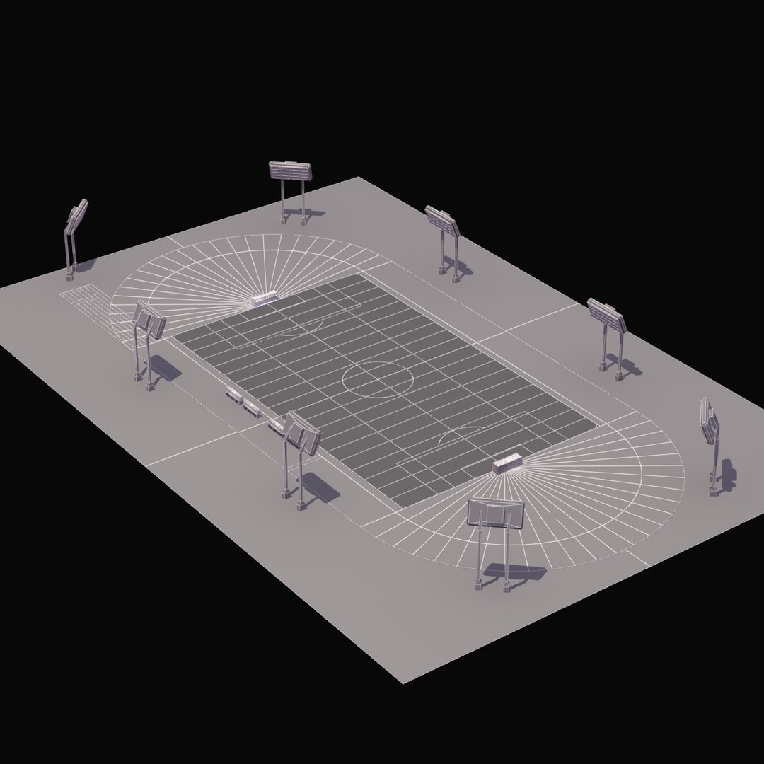 soccer field track games 3d model