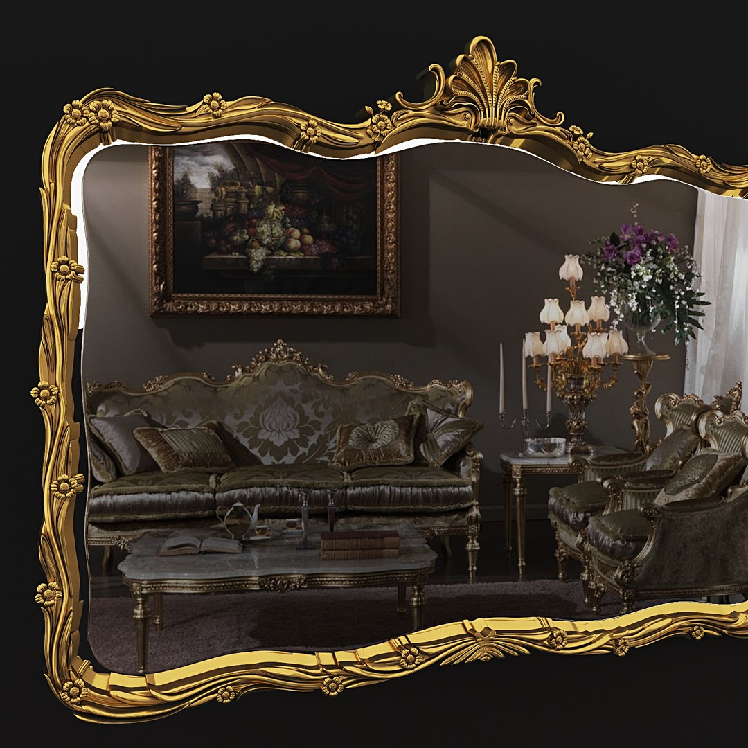 3d Large Overmantle Mirror Model