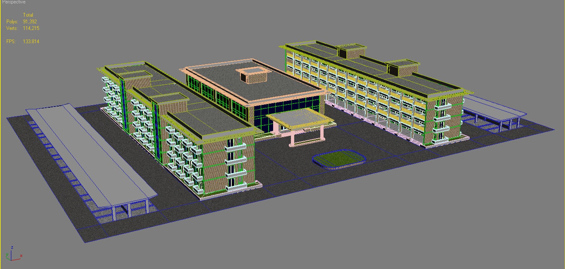 3D hotel buildings block - TurboSquid 1420941