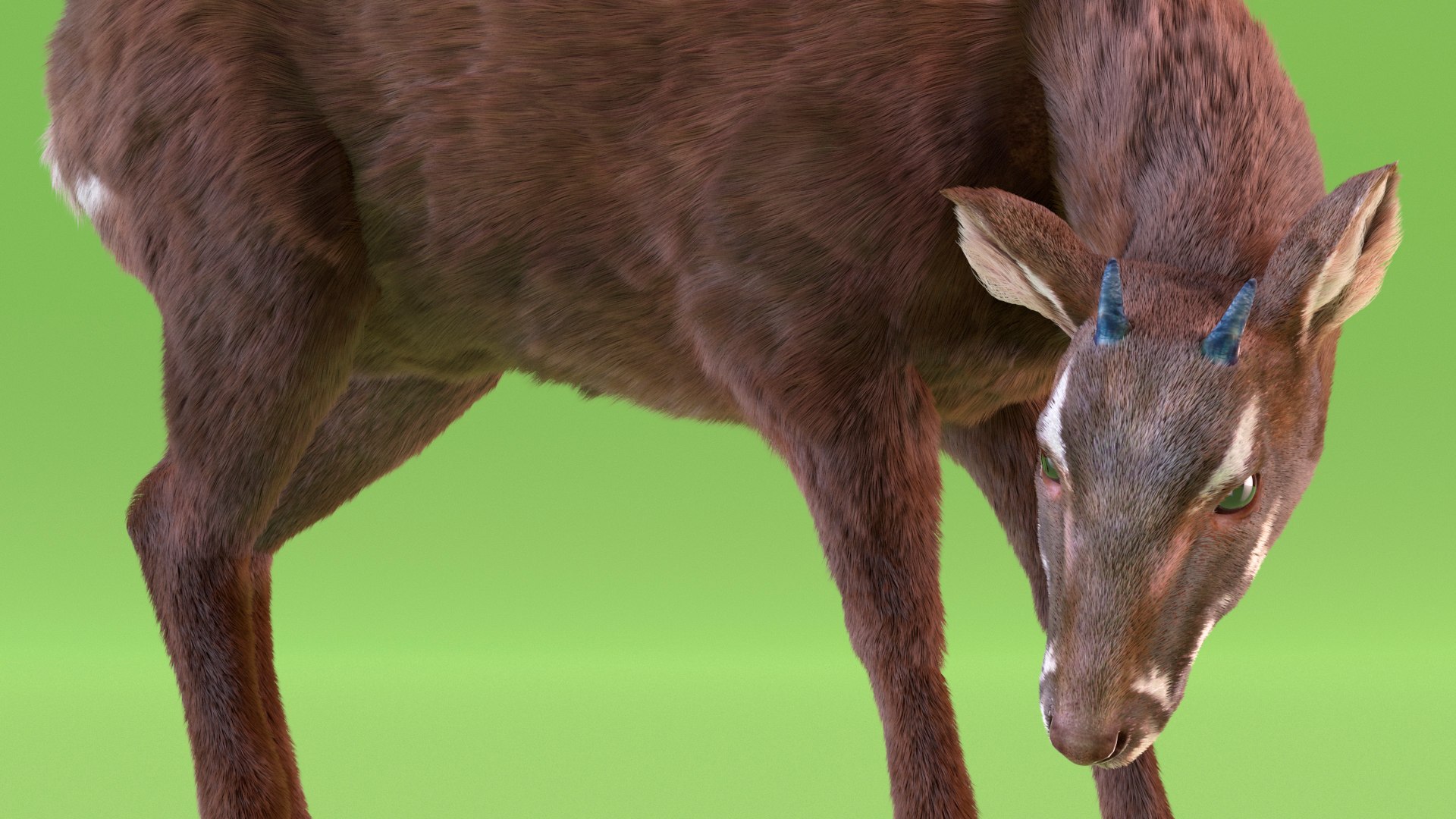 3D Saola Eating Pose Fur Model - TurboSquid 2202825