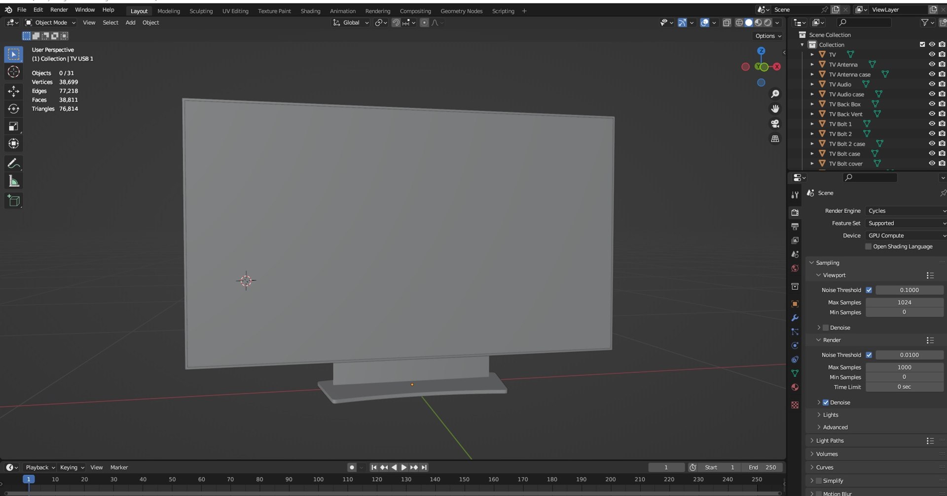 Television N1 3D Model - TurboSquid 2339612