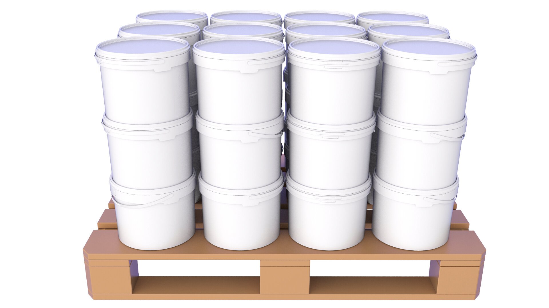 Pallet With Plastic Bucket For Syrup Paint 20 3D - TurboSquid 2003193