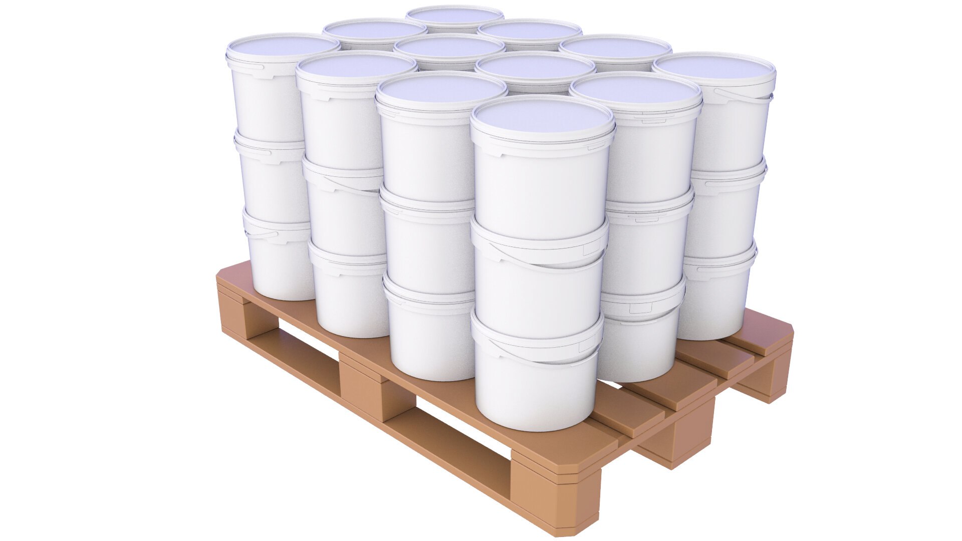 Pallet With Plastic Bucket For Syrup Paint 20 3D - TurboSquid 2003193