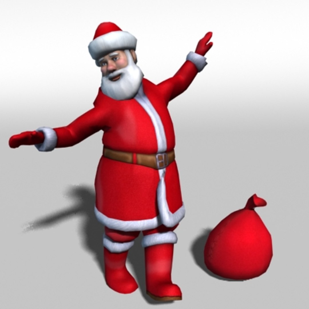 Santa Claus Rigged Animations 3d 3ds