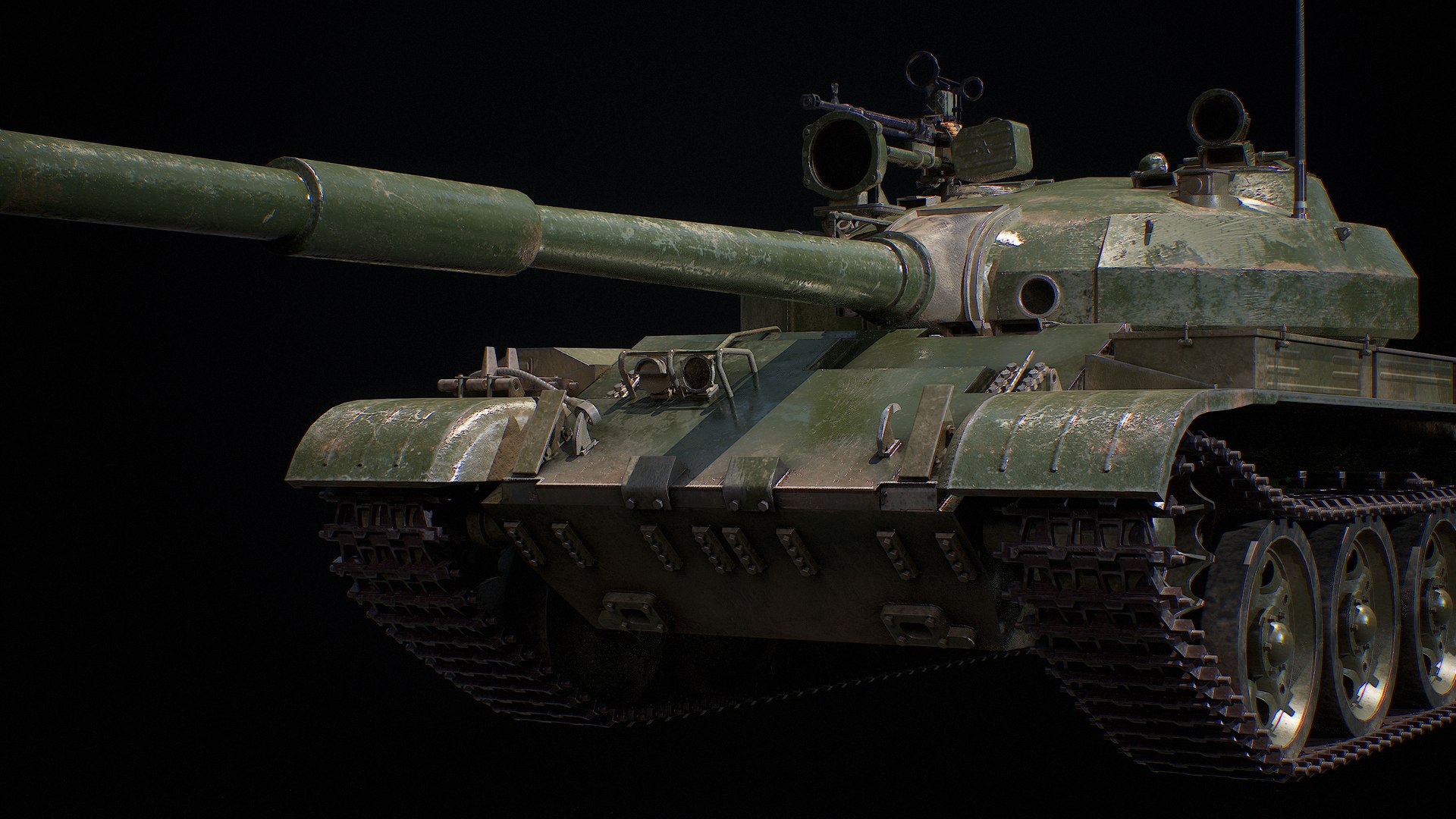 T62-M - Object 166 M6 - Main Soviet Union Battle Tank PBR 3D model - TurboSquid 2007380