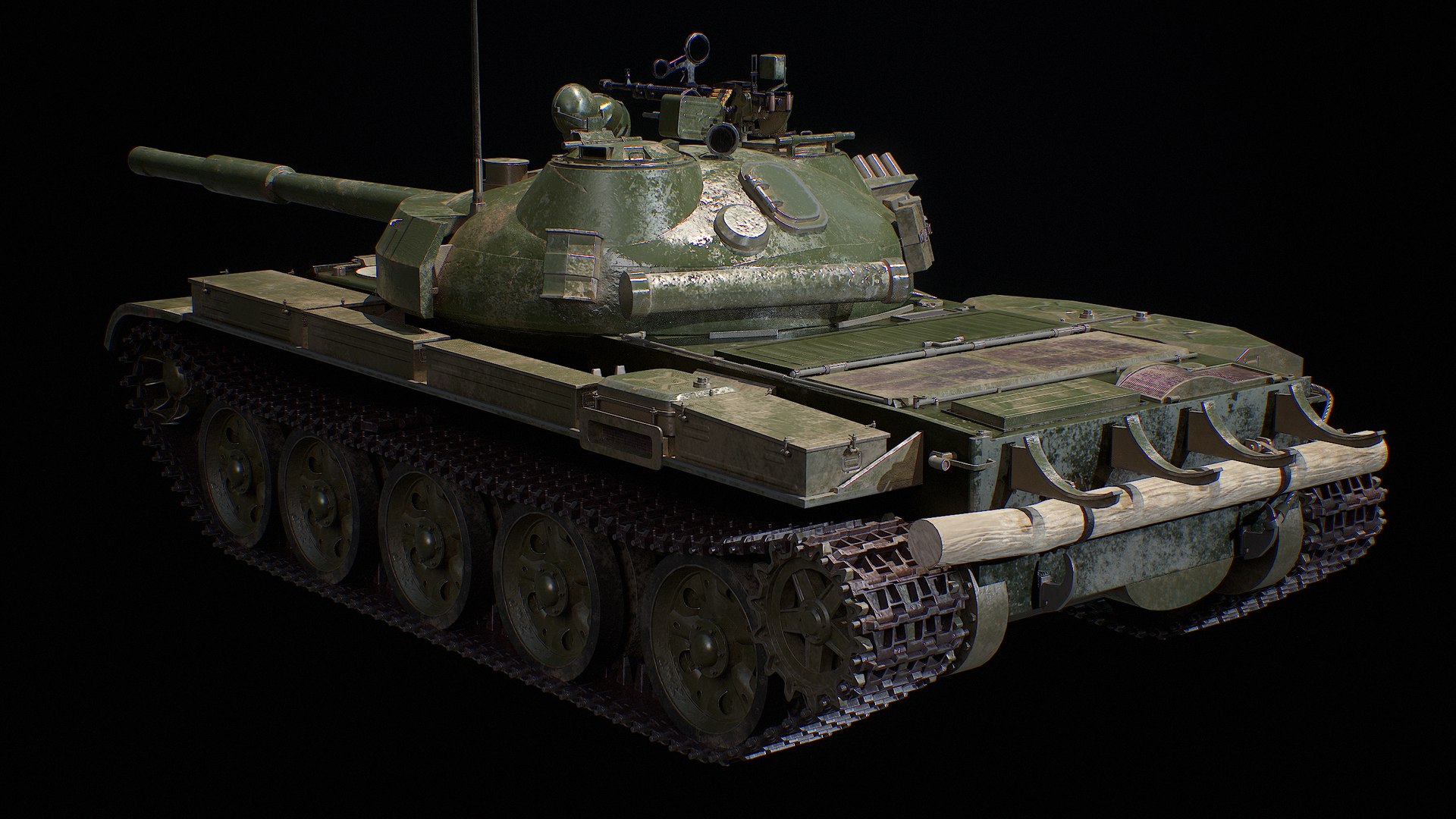 T62-M - Object 166 M6 - Main Soviet Union Battle Tank PBR 3D model - TurboSquid 2007380