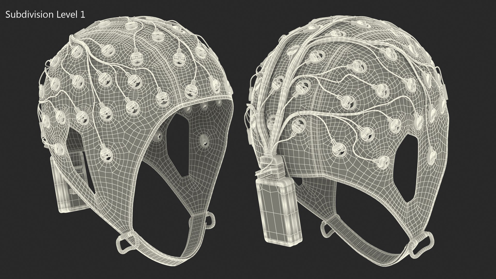 Electroencephalography EEG Cap White 3D - TurboSquid 2137537