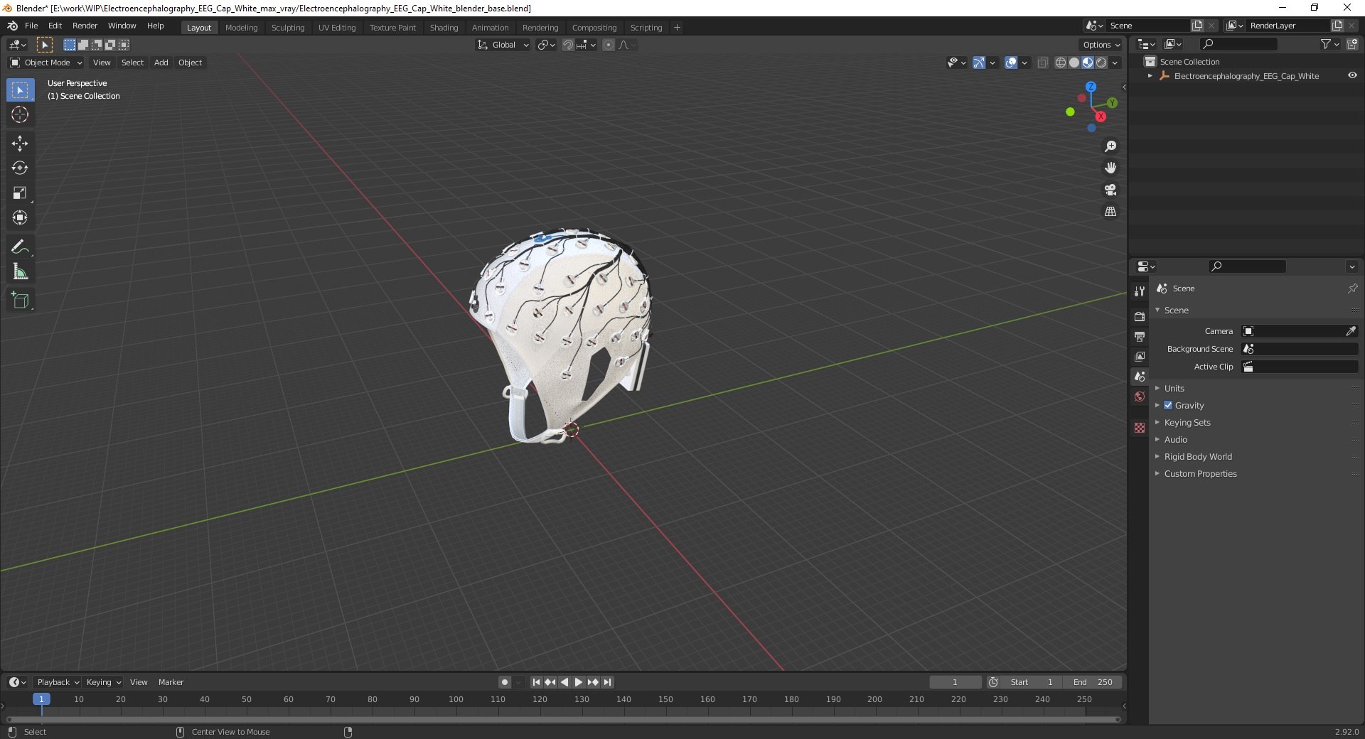 Electroencephalography EEG Cap White 3D - TurboSquid 2137537