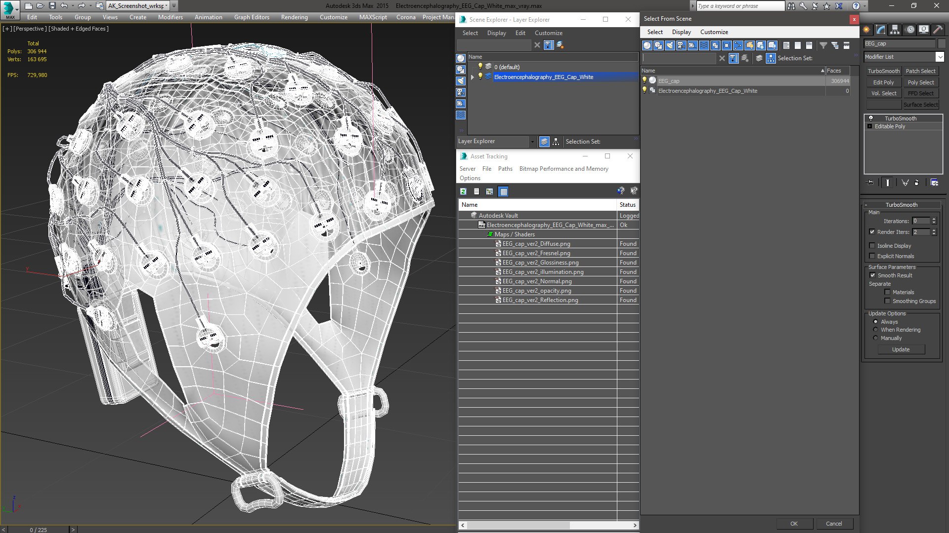 Electroencephalography EEG Cap White 3D - TurboSquid 2137537