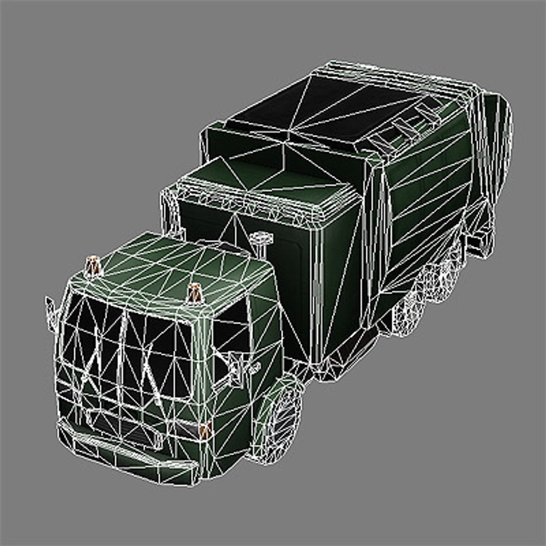 ready garbage truck 3d model