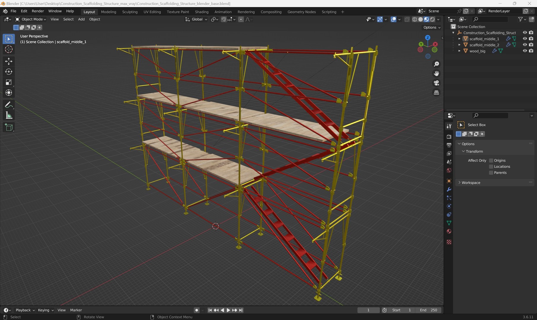 3D Construction Scaffolding Structure Model - TurboSquid 2347131