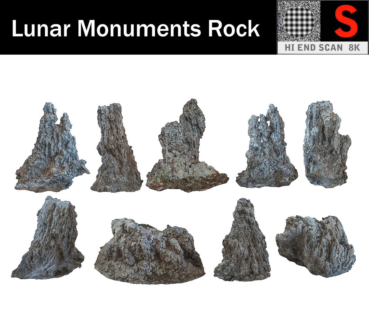 Lunar Rocks Pack 9 Model - TurboSquid 1167235